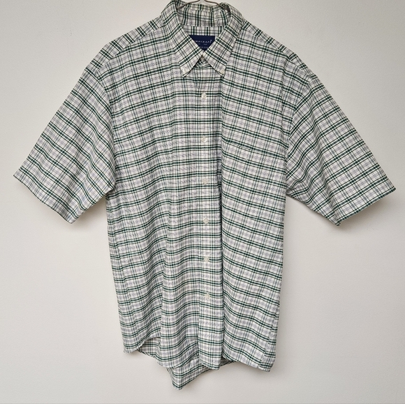 Towncraft | Shirts | Towncraft White And Green Plaid Shirt | Poshmark